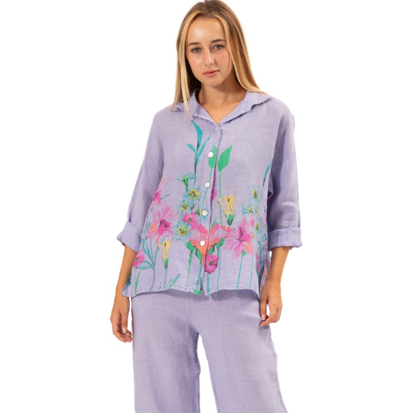 6232 Lilac Vera May Italian Linen Top - – veramaystore
